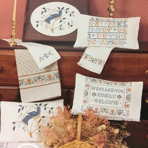 Linen Works II Pillows Towels Cross Stitch Patterns Charts Booklet ...