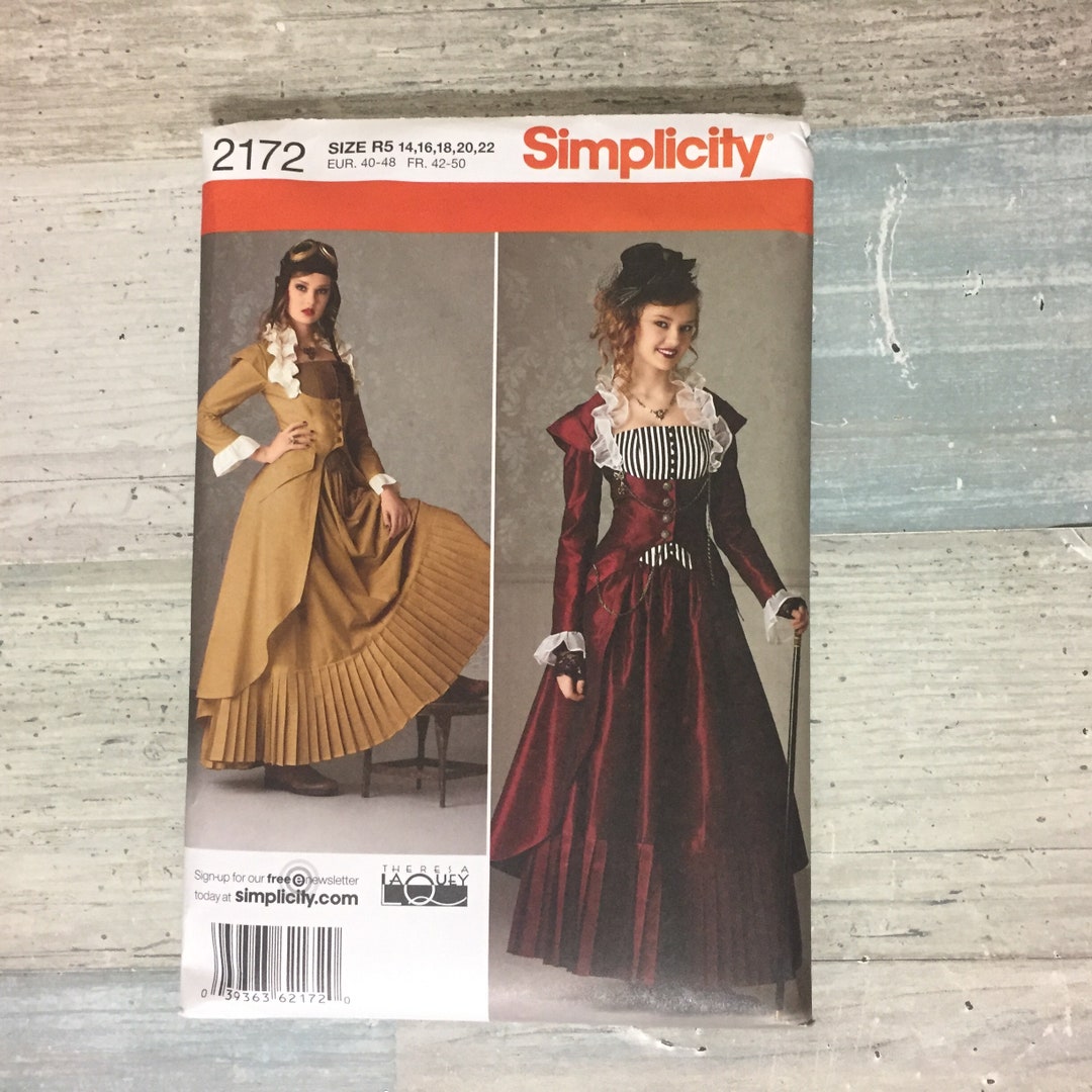 Simplicity Sewing Pattern #2172, Victorian Steampunk Dress Costumes ...
