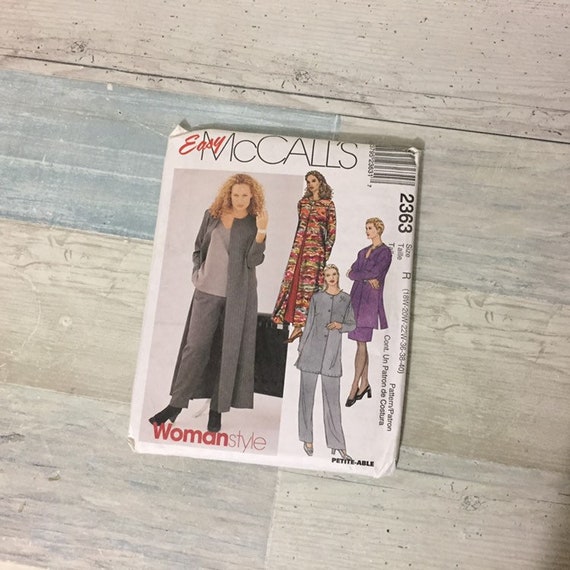 Mccall's Sewing Pattern 2363 Duster Jacket Dress Top - Etsy