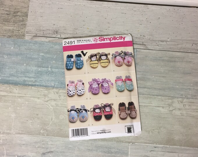 Simplicity Sewing Pattern 2491 Baby Booties Shoes Uncut - Etsy