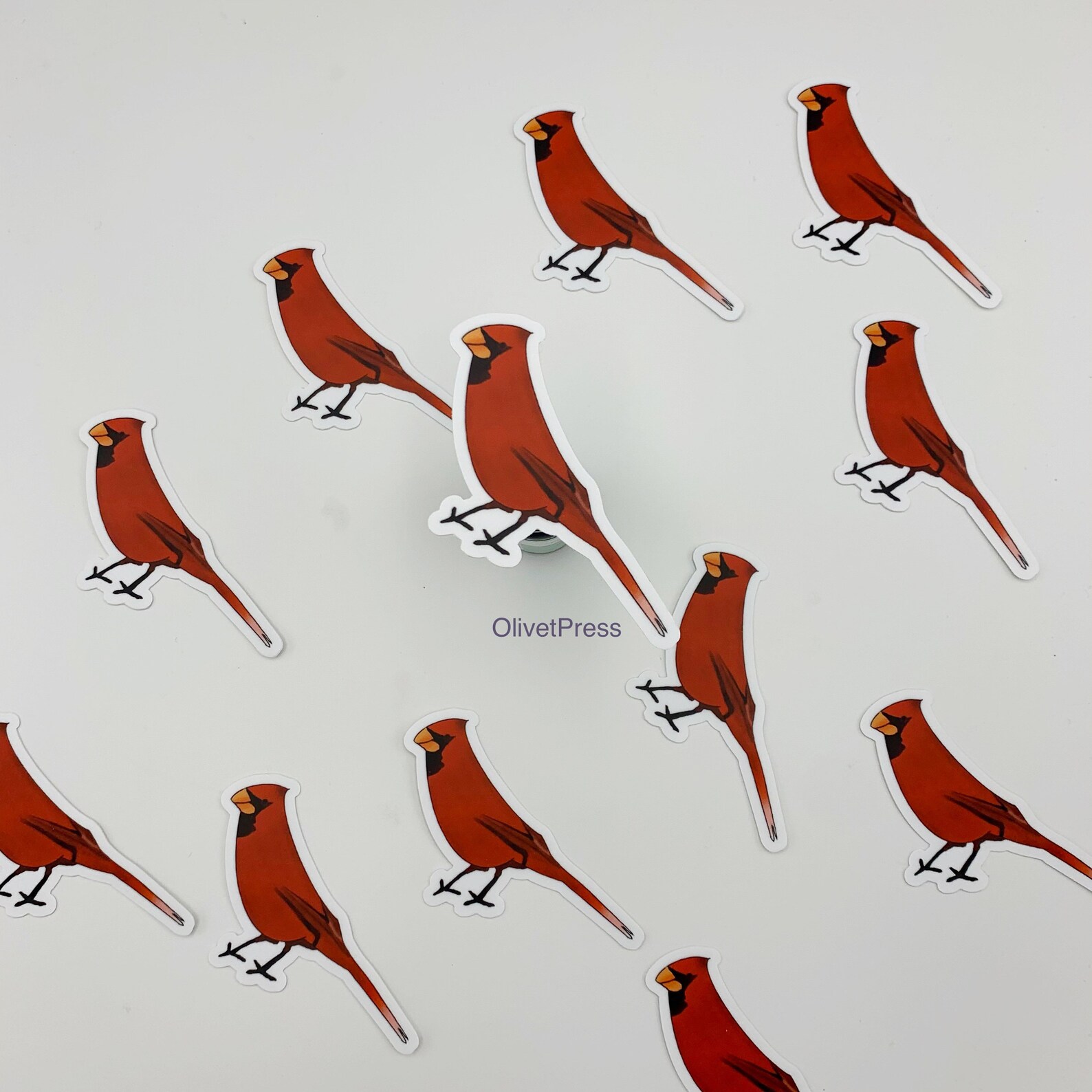 Red cardinal bird waterproof vinyl sticker | Etsy