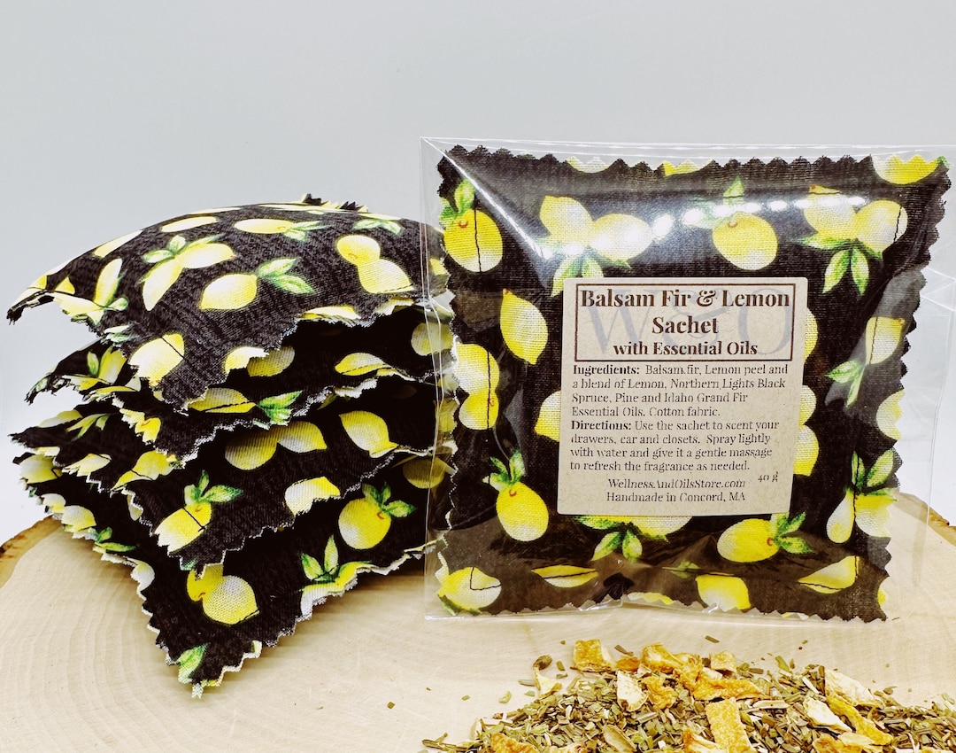 Balsam Fir & Lemon Sachet: Natural Essential Oil Aroma, 4x4 Pillow - Etsy