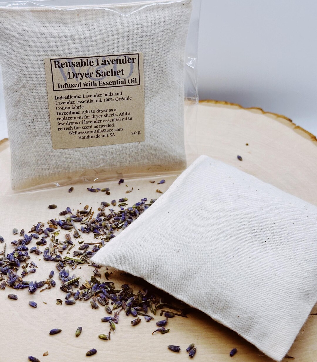 Organic Lavender Dryer Sachet: Reusable Cotton Aromatherapy Bag - Etsy