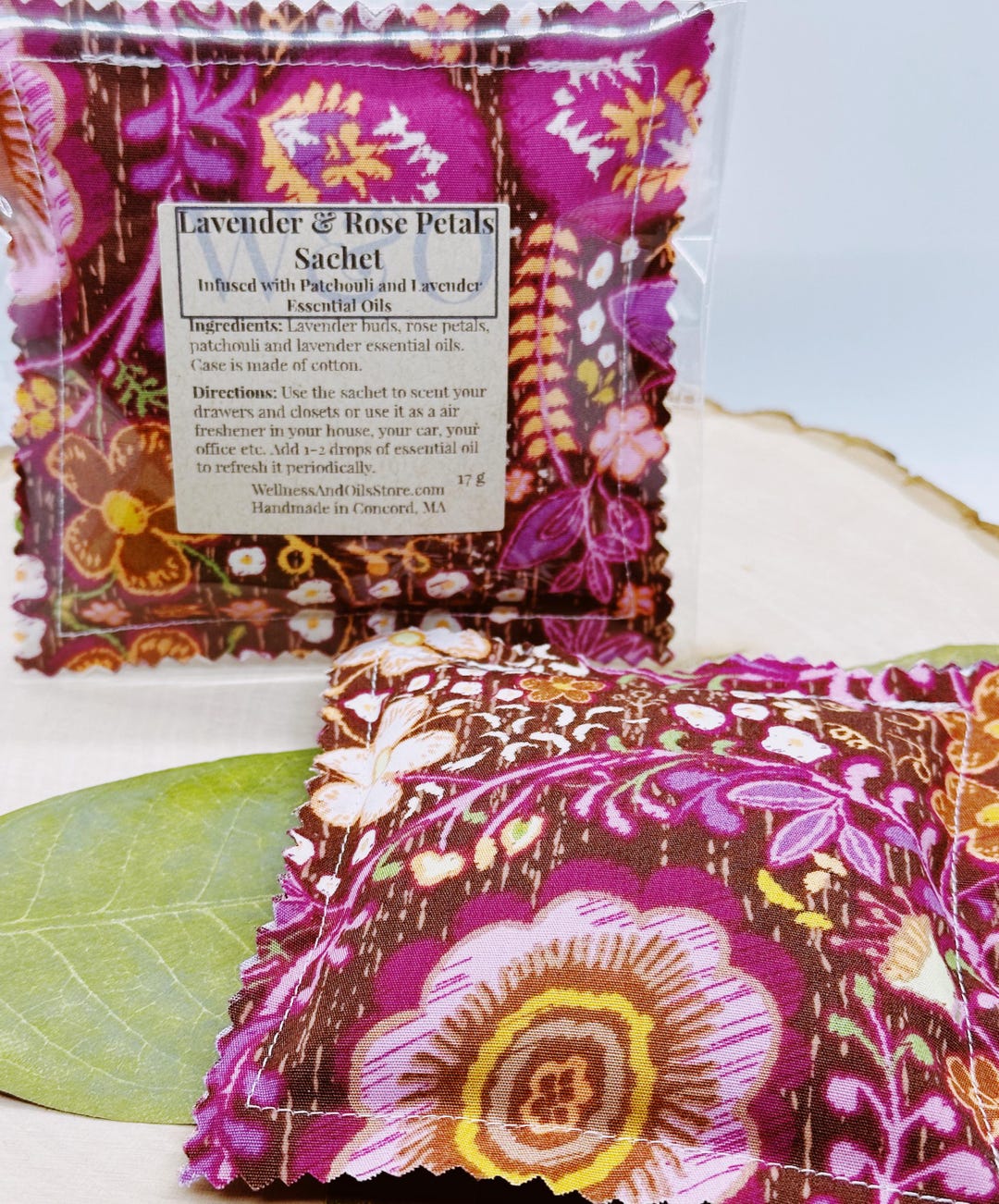 Handmade Aromatic Lavender & Rose Sachet With Patchouli - Natural ...