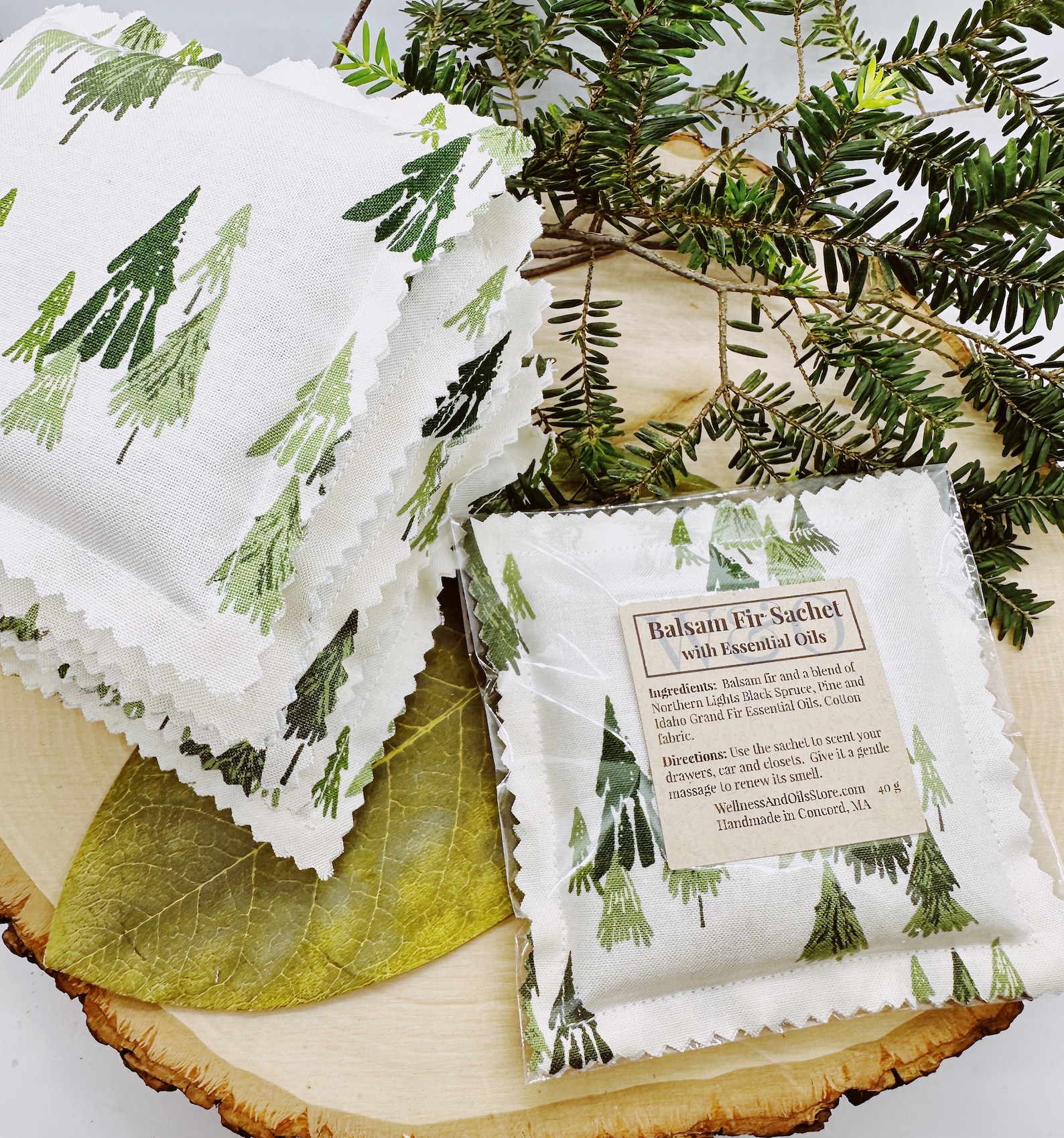 Handmade Balsam Fir Sachet: Forest Essential Oils, 4x4 Pillow - Etsy