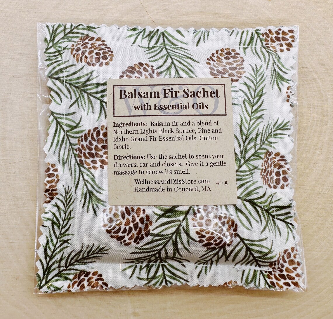 Balsam Fir Sachet With Essential Oils Handmade Natural Freshener ...