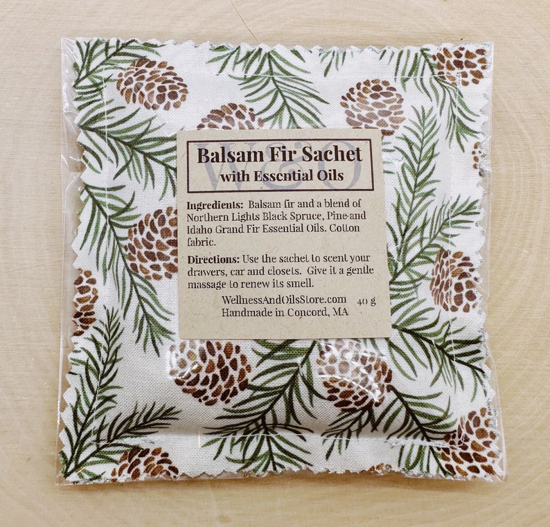 Balsam Fir Sachet With Essential Oils Handmade Natural Freshener ...