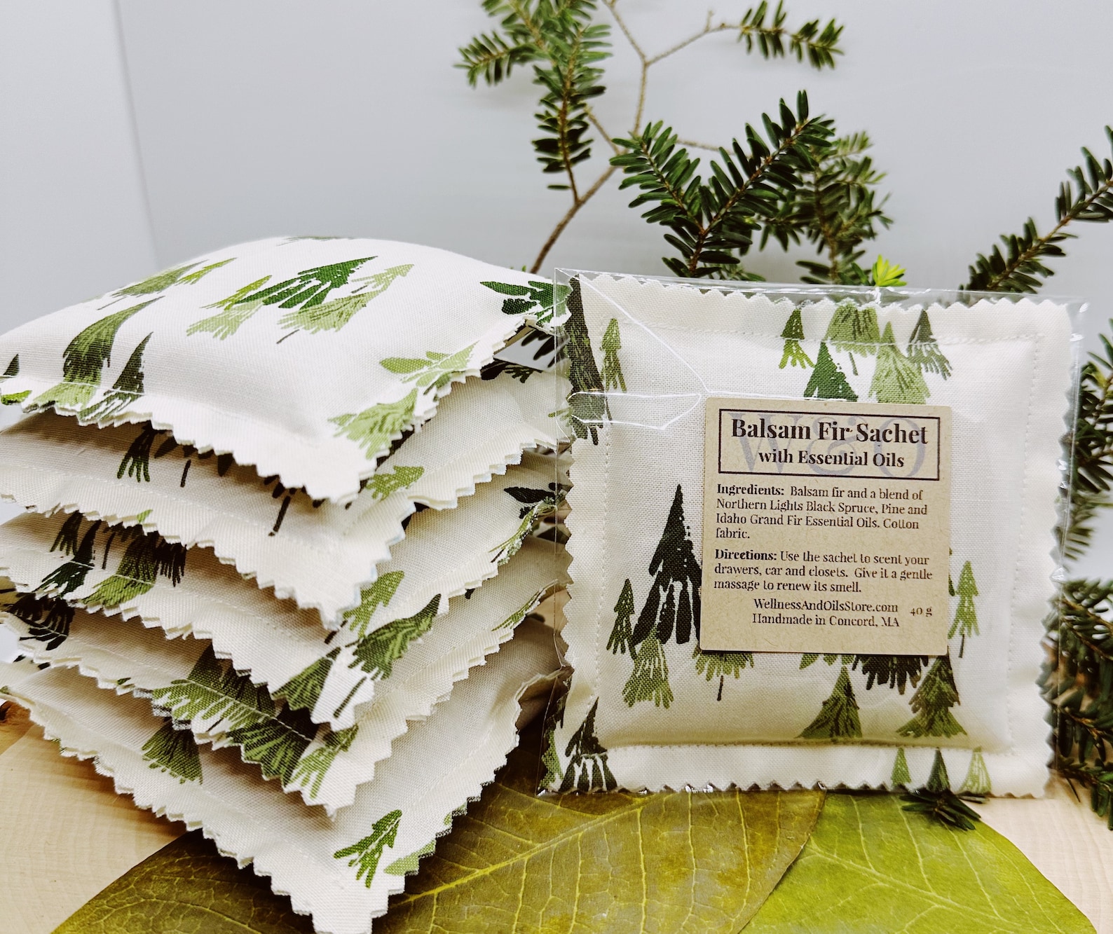Handmade Balsam Fir Sachet: Forest Essential Oils, 4x4 Pillow - Etsy