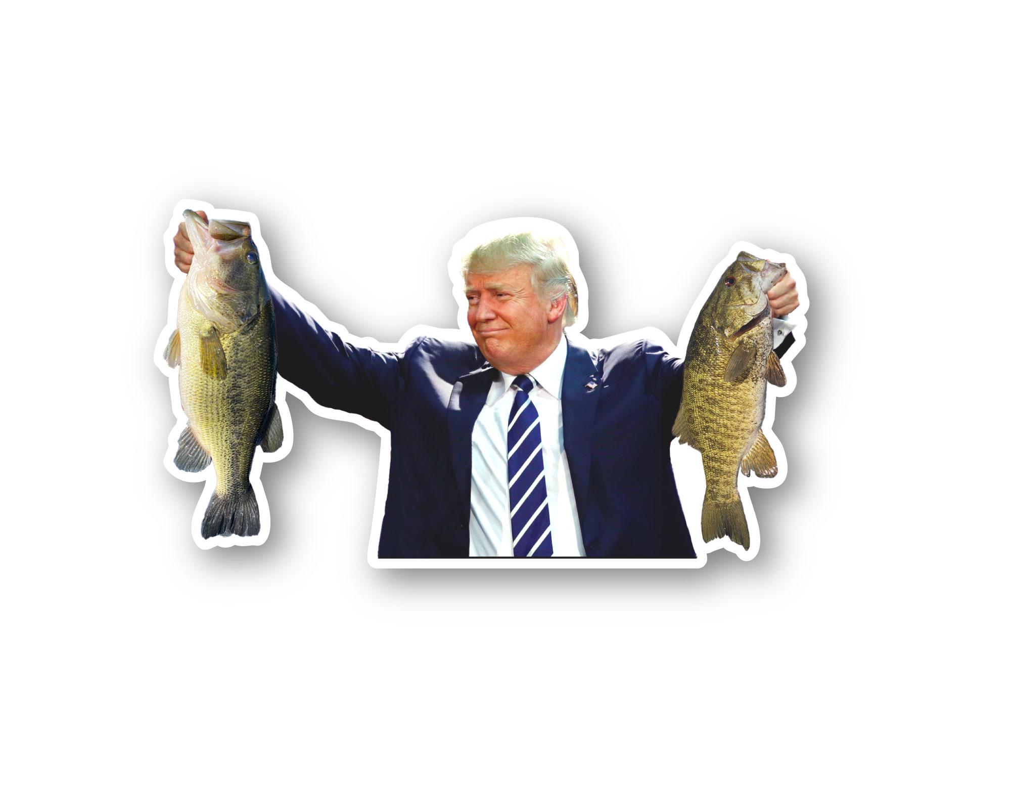 Trump Holding Bass Fishing Sticker - Etsy