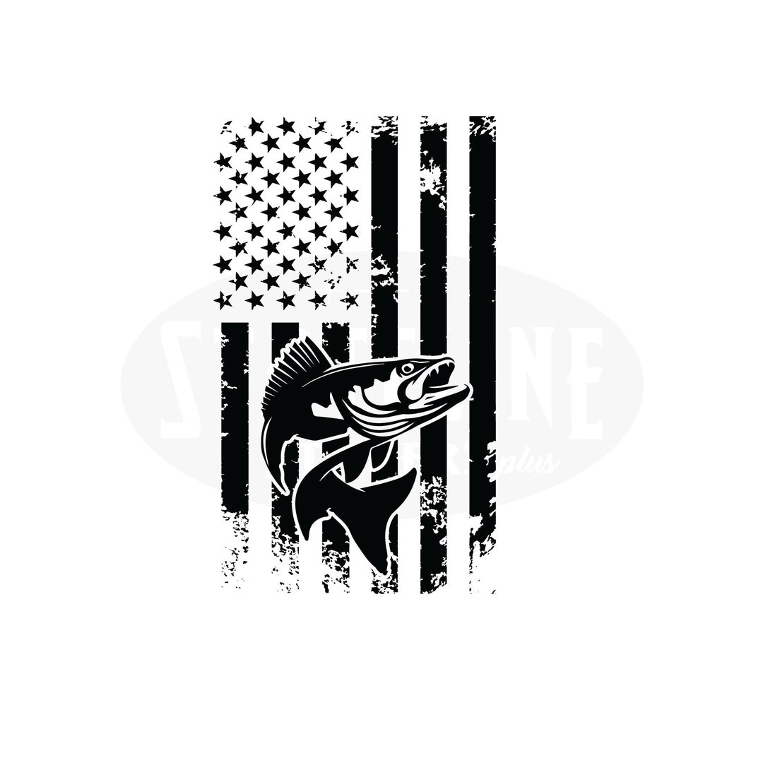 Walleye W/flag SVG Digital File - Etsy