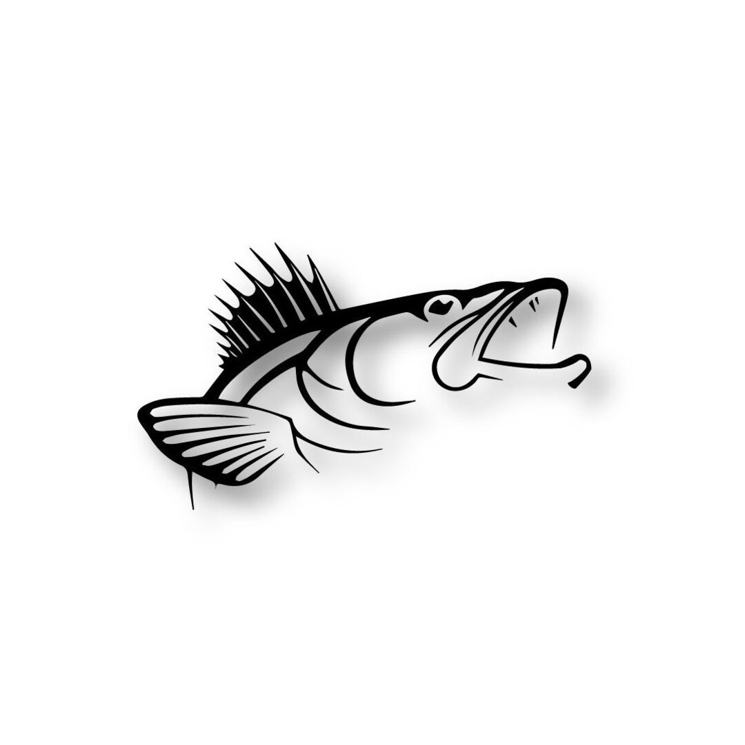 Walleye Head Vinyl Cut Decal 10.5 X 6.2 - Etsy
