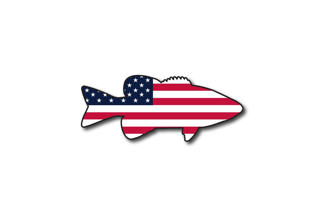 Smallmouth Bass W/flag Sticker/decal - Etsy