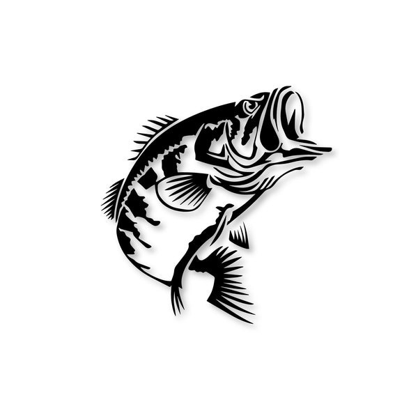 Bass Fishing Decal - Etsy