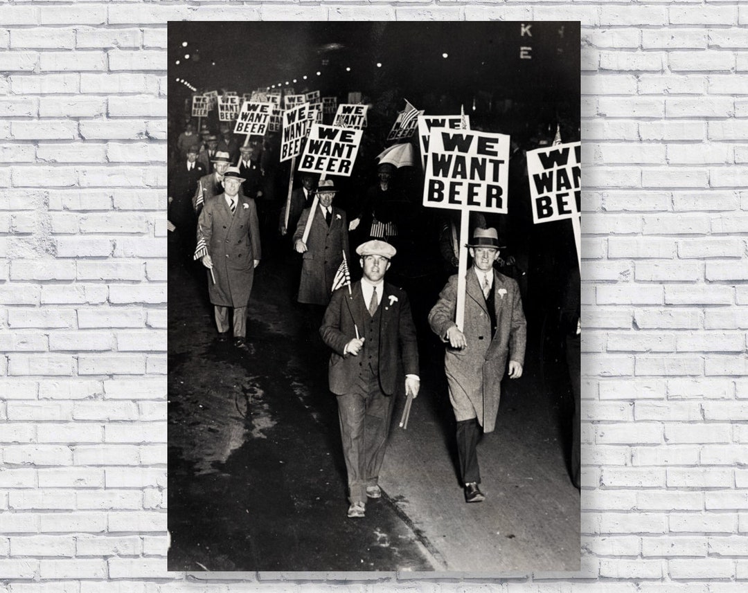 We Want Beer Vertical Photo Poster Print, Prohibition Protest March ...