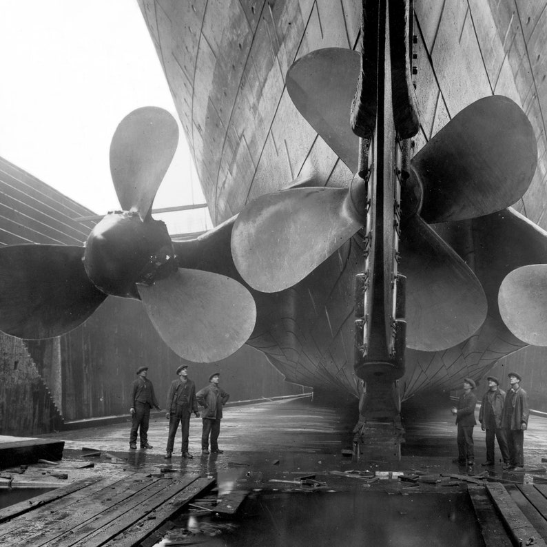 Titanic Propellers Photo Poster Print Black and White 1911 - Etsy