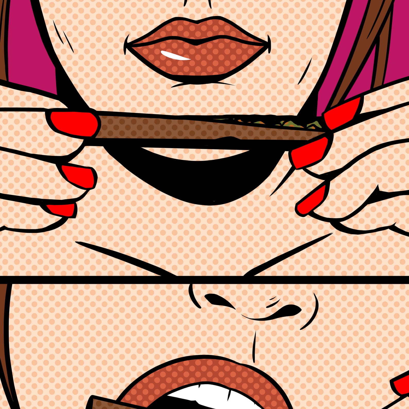 Roll Lick Smoke Blunt Poster Comic Pop Art Style Marijuana | Etsy