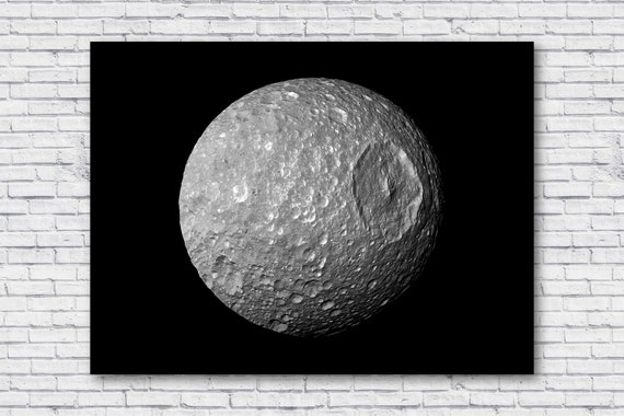 Mimas death Star Moon Poster Saturn NASA Star - Etsy