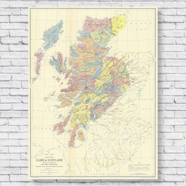 Canvas Map Scotland - Etsy