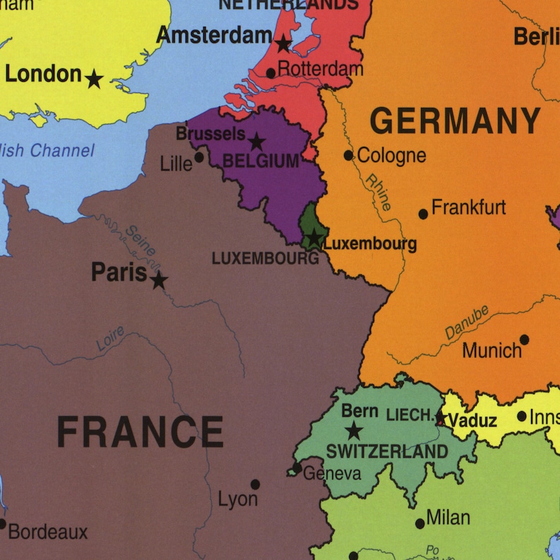 CIA Map of Europe 2004 Poster Print Large Detailed Wall Art - Etsy