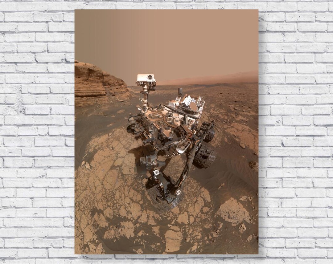 Curiosity Mars Rover Selfie Photo Poster Print, Outer Space Wall Art ...