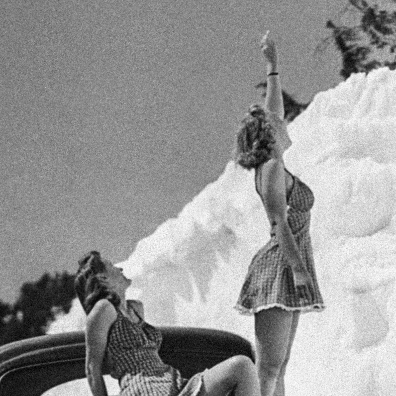 Vintage Ski Jump Over Car and Girls Photo Poster, Road Gap Skier Jumps ...