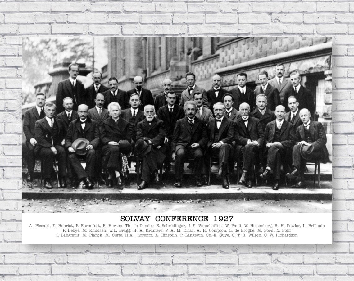 Solvay Conference 1927 Poster With Names Einstein Curie - Etsy