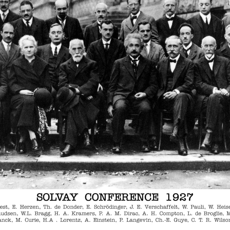 Solvay Conference 1927 Poster With Names Einstein Curie - Etsy