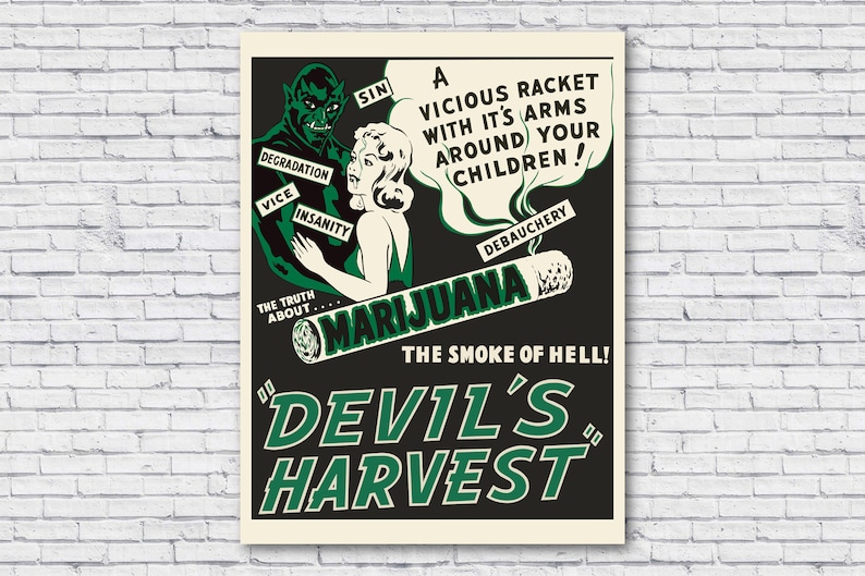 1942 Anti Marijuana Poster Vintage Reefer Madness Poster - Etsy