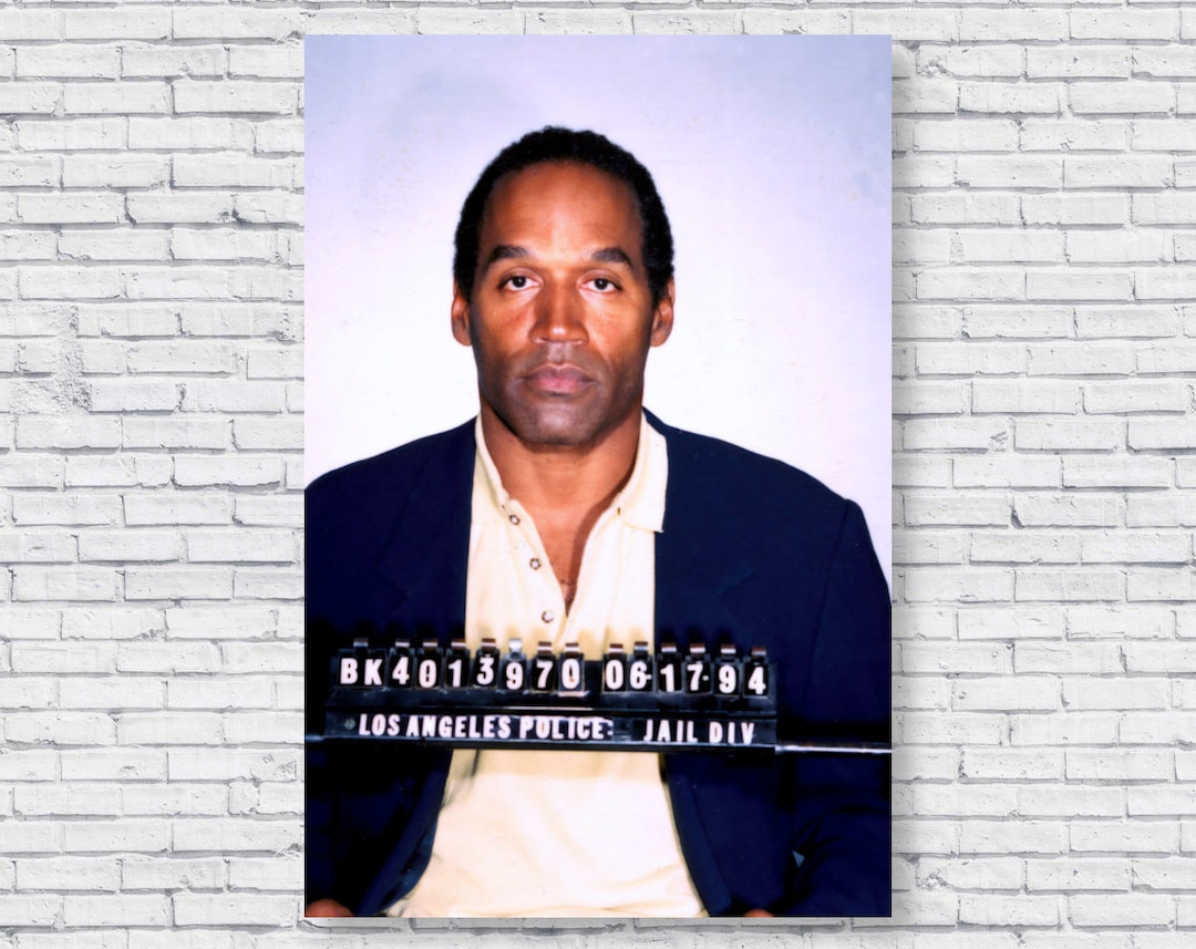 OJ Simpson Mugshot Photo Poster Print, Mug Shot Arrest Picture ...