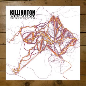 Killington Vermont Winter GPS Trail Ski Map Poster - Etsy