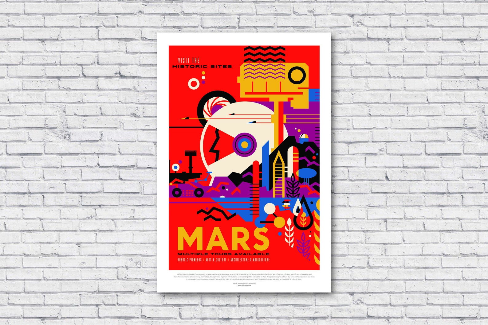NASA Mars Travel Poster, Space Tourism Posters, Retro Space Travel ...