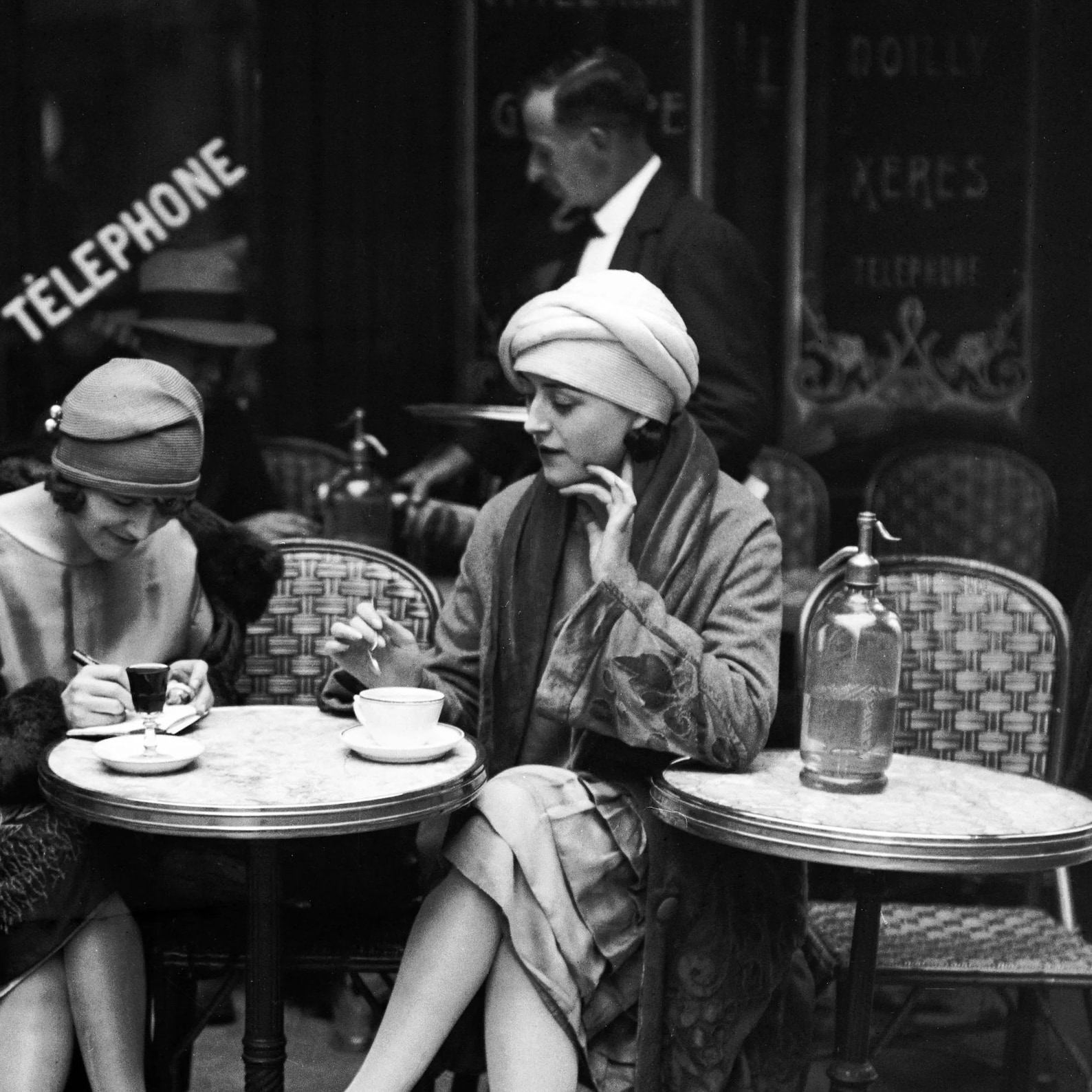 Paris Cafe 1920s Photo Poster Print, Coffee Tea Black and White Picture ...