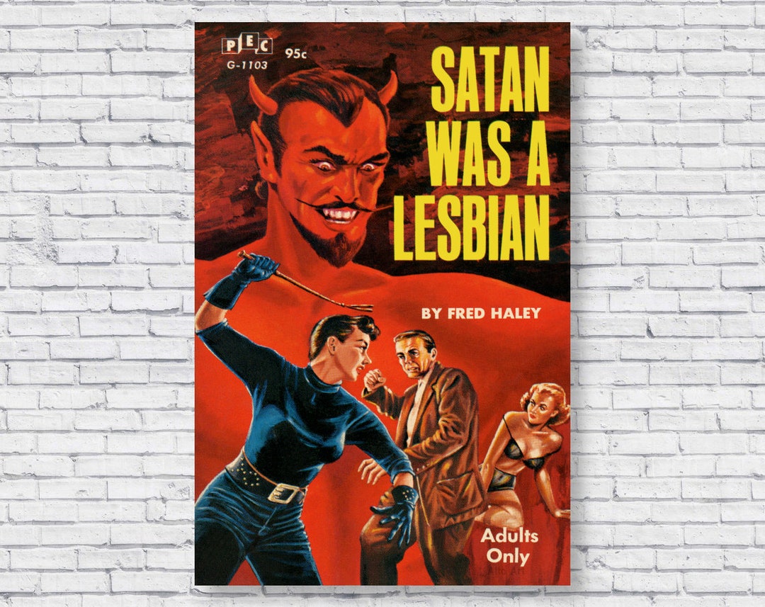 Satan Was a Lesbian Poster Print, Vintage Lesbian Pulp Art Novel Book Cover Retro 60s Gay Women ...