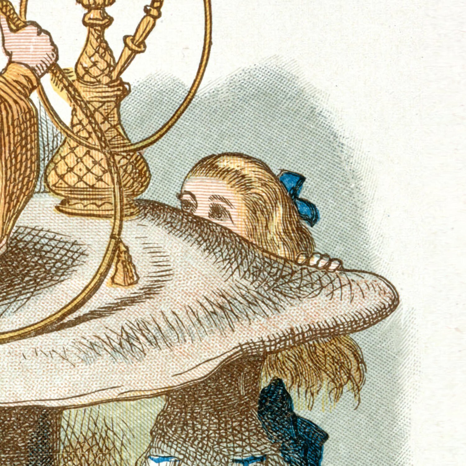 1865 Alice in Wonderland Smoking Caterpillar Poster Print, Vintage ...