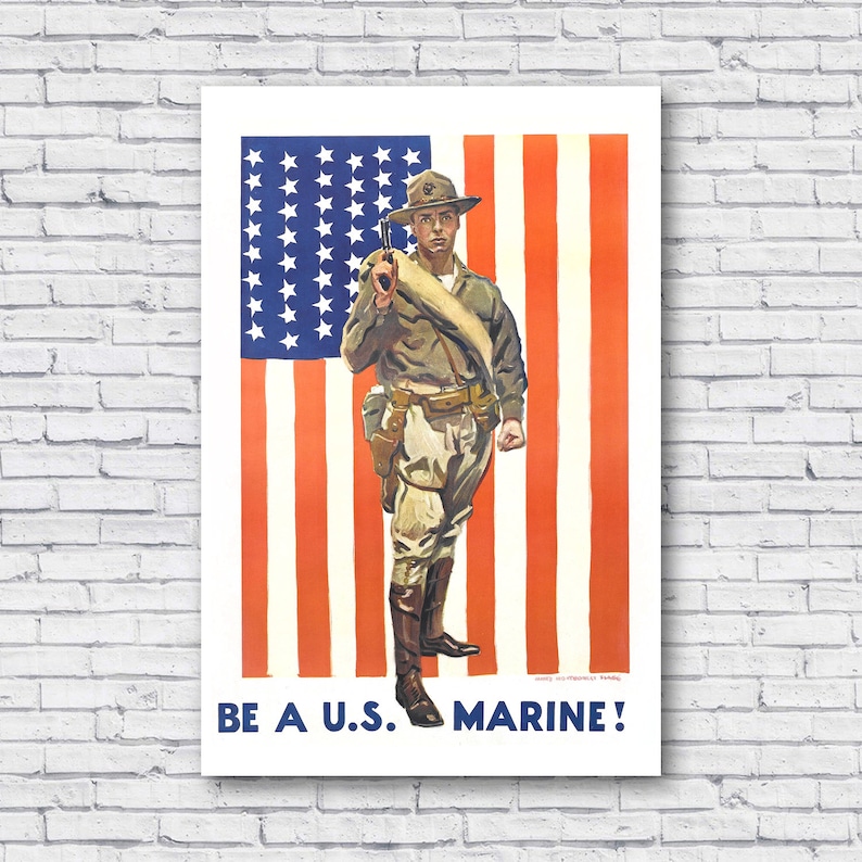 Be a US Marine Poster WW1 1918 US Marine Recruiting Poster - Etsy