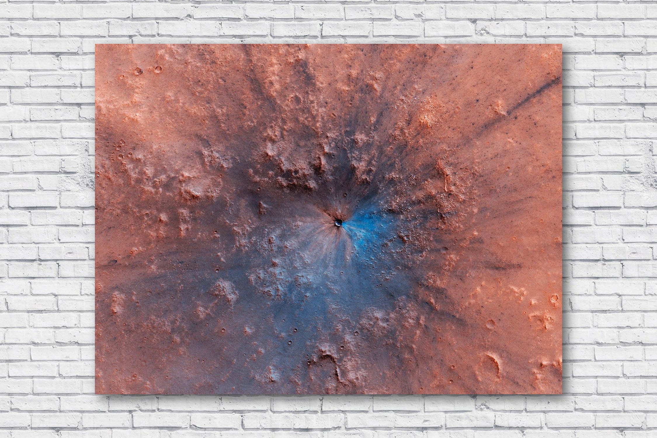 LARGE Mars Crater Poster New Mars Impact Crater Black and | Etsy