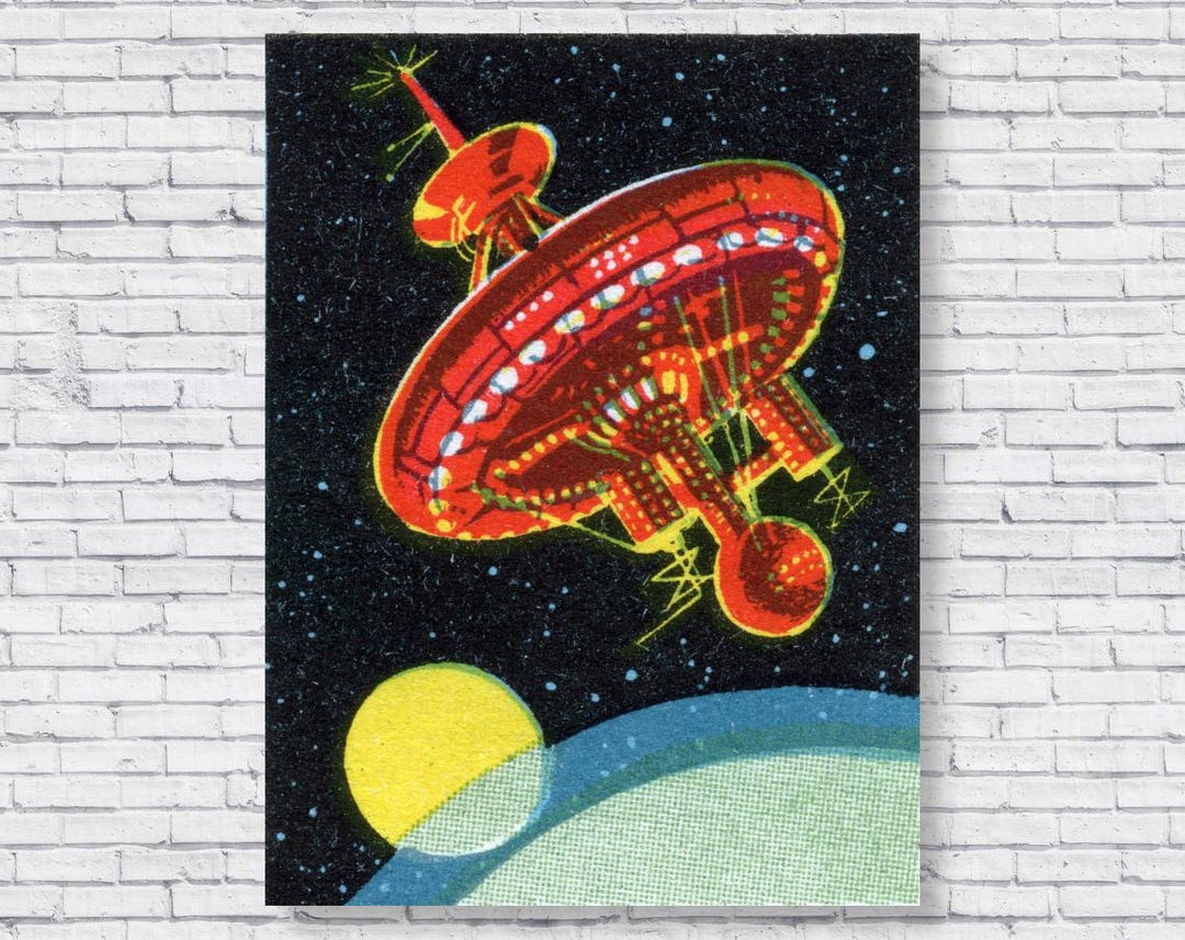 Soviet Space Station Poster Print, Vintage USSR Cold War 1960s Russian ...