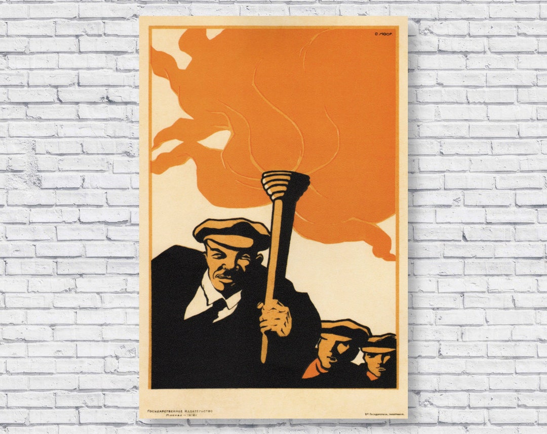 Lenin 1919 Soviet Propaganda Poster Print, USSR Communist Vintage Art ...