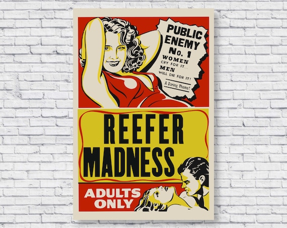 Vintage Reefer Madness Movie Poster Print 1936 Anti Marijuana | Etsy