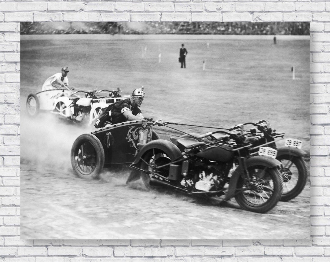 Motorcycle Chariot Race Vintage Photo Poster Print, Australia 1930s ...
