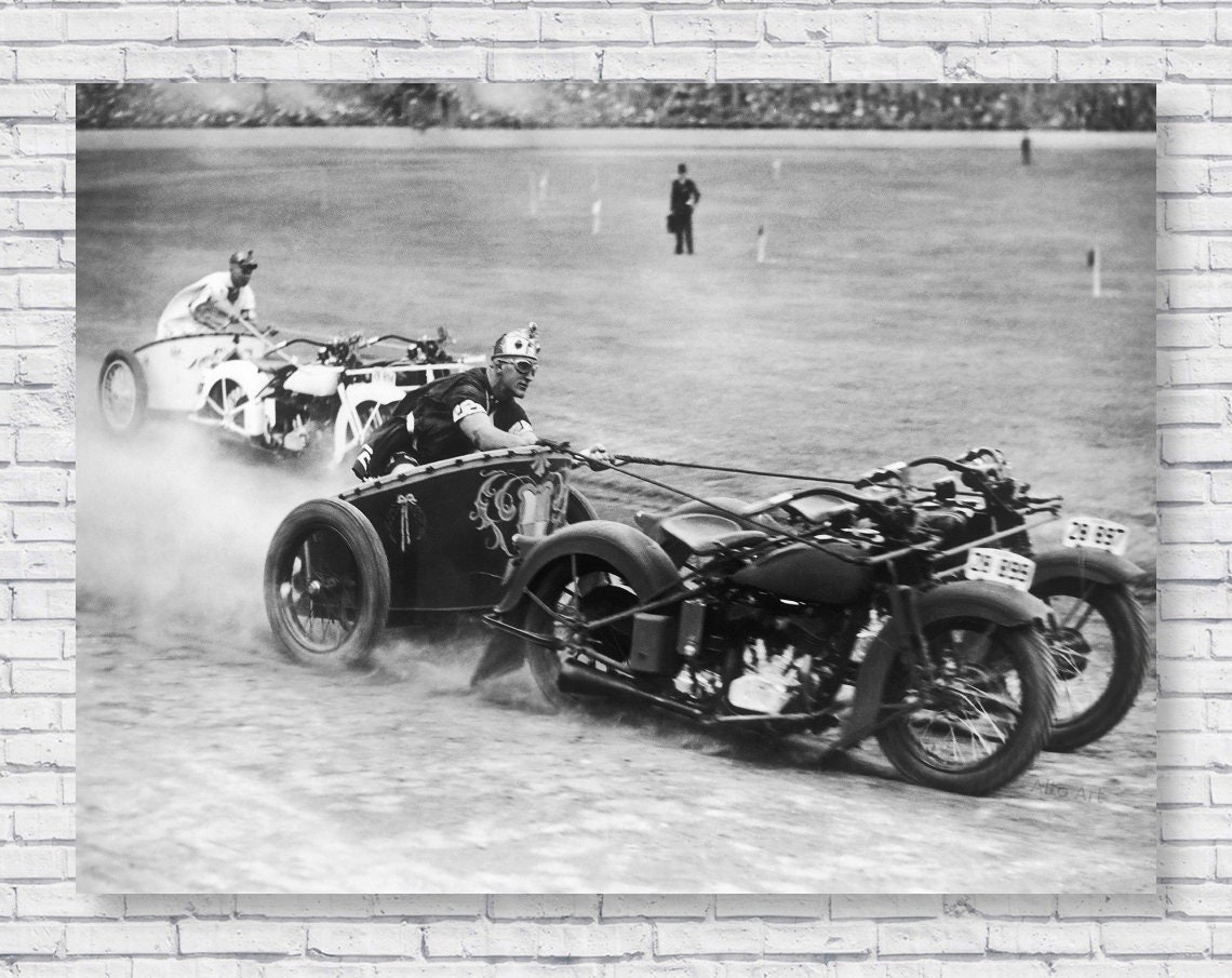 Motorcycle Chariot Race Vintage Photo Poster Print Australia - Etsy