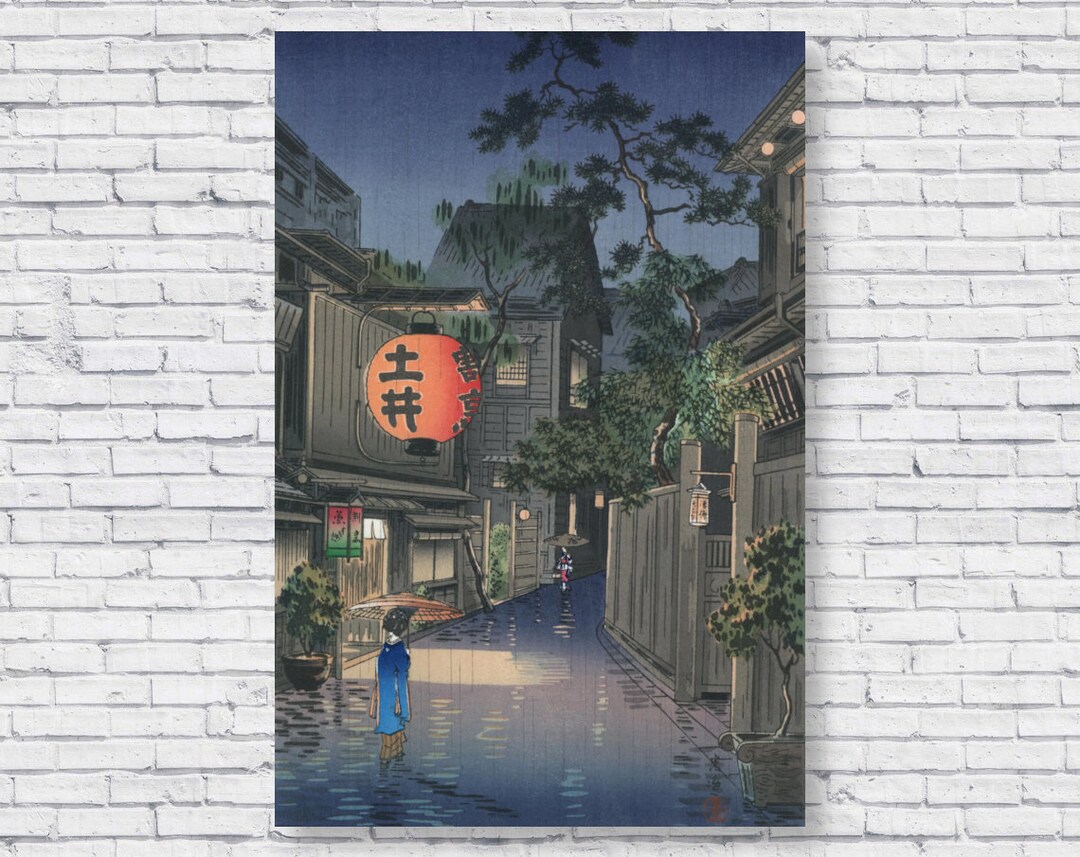 Vintage 1939 Koitsu Poster, Evening at Ushigome by Tsuchiya Koitsu ...