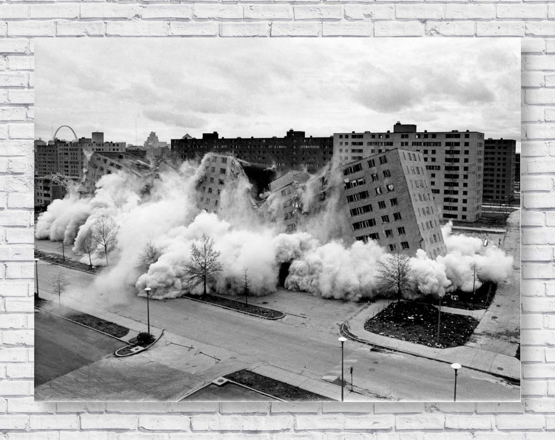 Building Demolition Photo Poster Print, Explosion Implosion Destruction ...