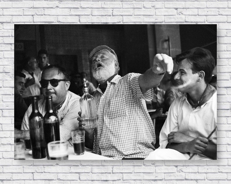 Ernest Hemingway Drinking With Friends at a Bar in Havana Cuba - Etsy