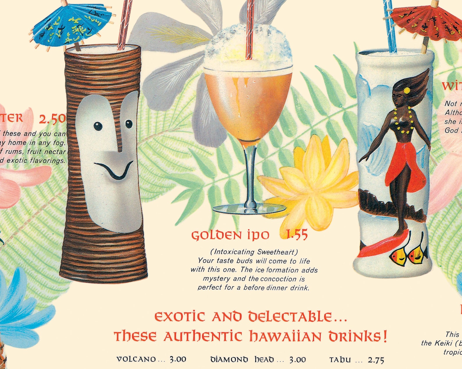Vintage Tiki Bar Drink Menu Poster Print, Tiki Bar Decor, Tiki Bar Sign ...