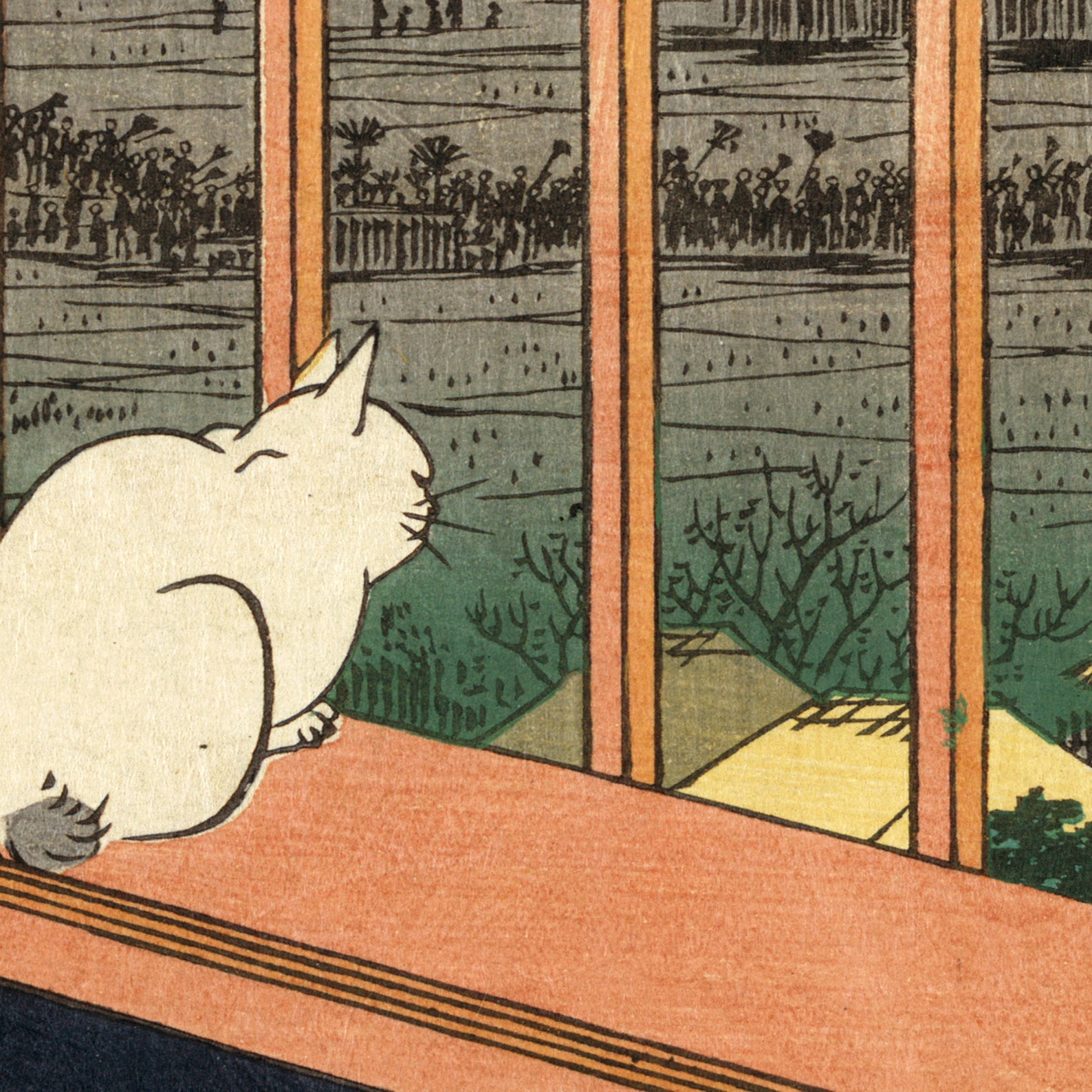 Cat in Window 1857 Japanese Poster Print Hiroshige Ukiyo-e | Etsy