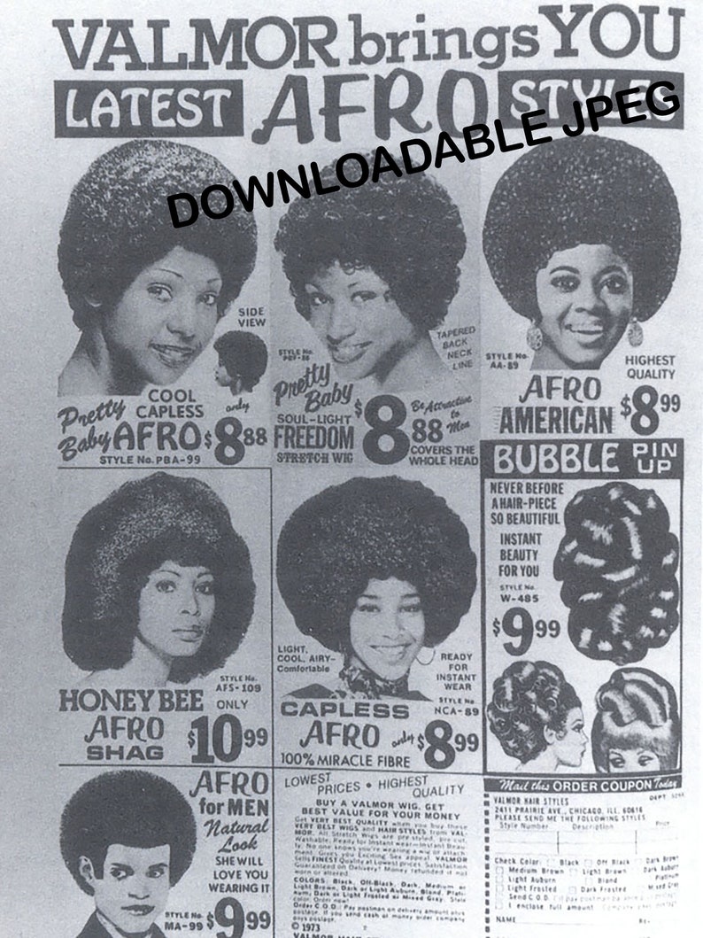 Digital Download Vintage Afro Advertisement - Etsy