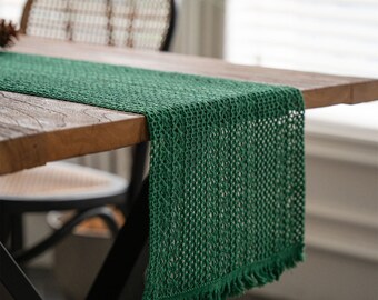 Dark Green Table Runner - Etsy