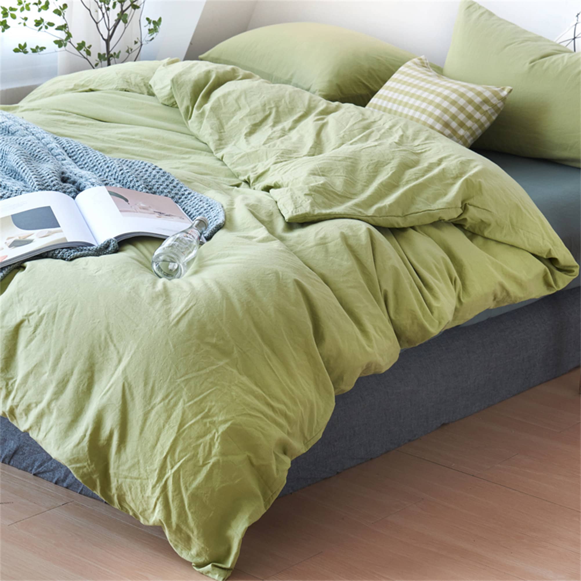 Avocado Green Bedding Sets 4 Pcs Bright Green Duvet - Etsy