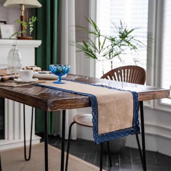 Navy Lace Runner - Etsy